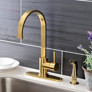 Kingston Brass LS8713DLSP Concord Kitchen Faucet, Brushed Brass