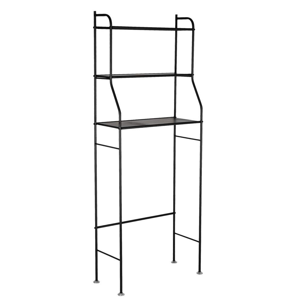 Volowoo 3-Tier Toilet Bathroom Rack,Toilet Storage Rack, Over-The-Toilet Bathroom Spacesaver - Steel and Easy to Assemble (Black)