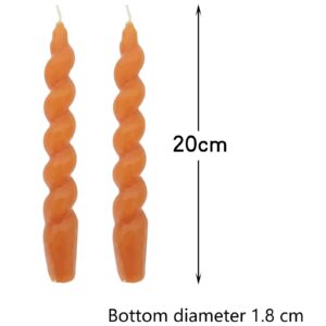 Spiral Taper Dinner Candles - Conical Stick Candles, H 7.5inch, Unscented, Aesthetic Candle, 3/4 Taper Candles, Long Votive Candles,Christmas Giftt,Chime Candles (2pcs, Red)