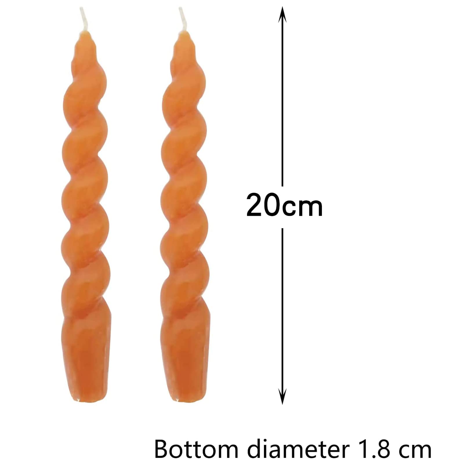 Spiral Taper Dinner Candles - Conical Stick Candles, H 7.5inch, Unscented, Aesthetic Candle, 3/4 Taper Candles, Long Votive Candles,Christmas Giftt,Chime Candles (2pcs, Red)