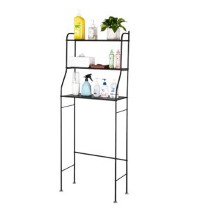 Volowoo 3-Tier Toilet Bathroom Rack,Toilet Storage Rack, Over-The-Toilet Bathroom Spacesaver - Steel and Easy to Assemble (Black)