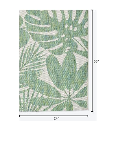 Novogratz by Momeni Villa Salerno Green Indoor/Outdoor Area Rug 2' X 3'