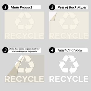 Ignixia Recycle Symbol Sticker Decal to Organize Trash cans/Garbage containers, Recycle Sign Decal Plotter Cut Vinyl Outdoor Recycle Containers (White, 10 X 7) Inches Large (Pack of 01)