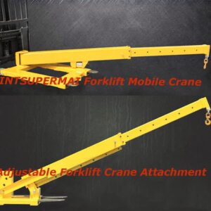 INTSUPERMAI Forklift Mobile Crane Adjustable Forklift Crane Attachment with Truss Hoist Jib Boom Hook for Extension Attachment Equipment 2 Ton / 4400 LB