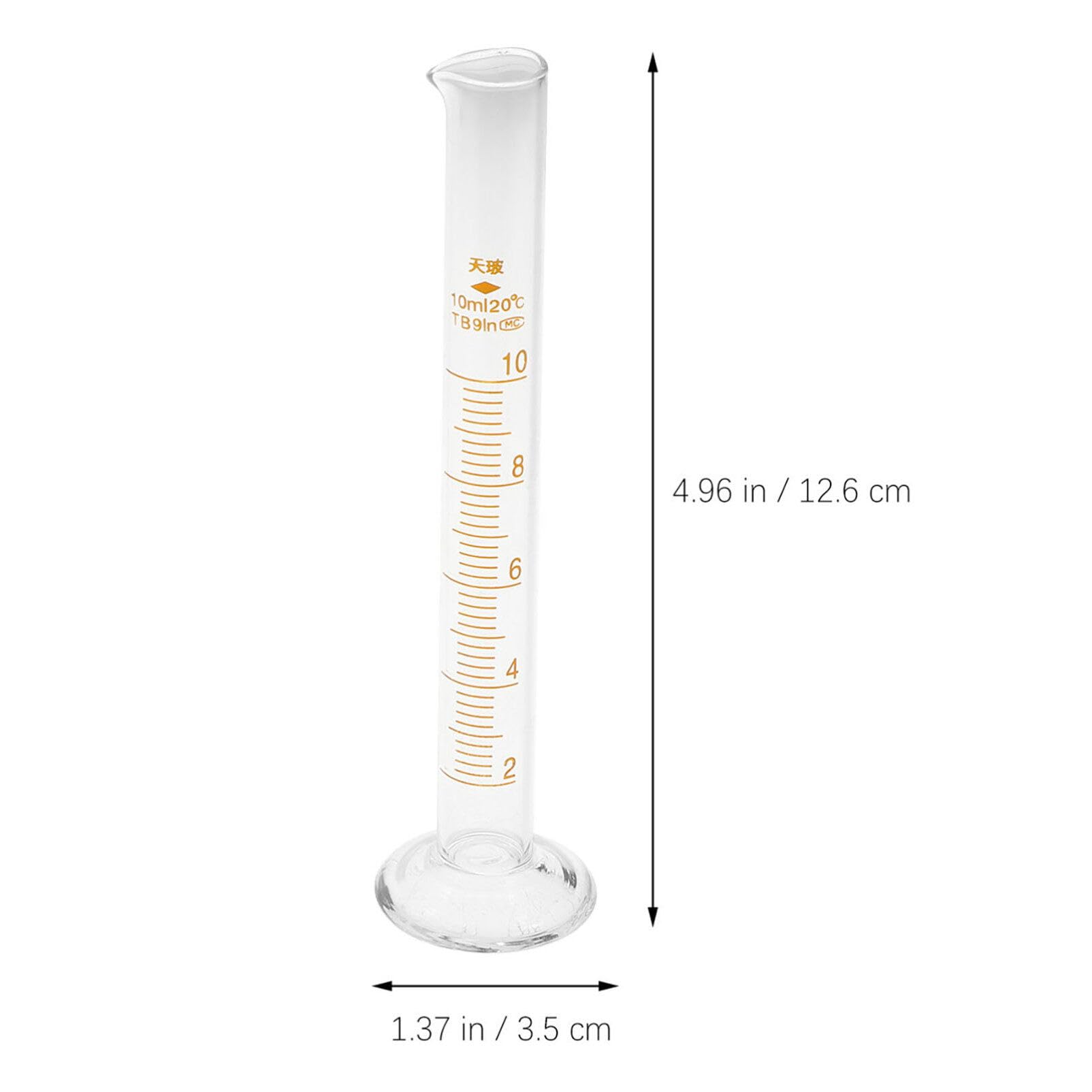 iplusmile 3pcs Lab Measuring Cylinder and Beakers Set 10ml Glass Lab Test Tube 50ml Glass Graduated Beakers Flask Measuring Cup Liquid Container Laboratory Supplies