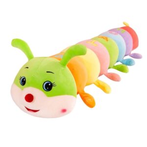 multicolor caterpillar stuffed animal big hugging pillow cute plush soft pillow doll,giant plush toy,gifts for girl boy babies birthday (27.5inch/70cm)