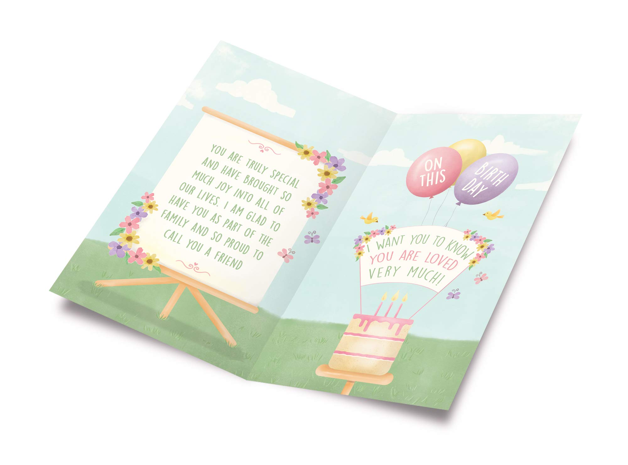 Prime Greetings Happy Birthday Card For Daughter-In-Law, Made in America, Eco-Friendly, Thick Card Stock with Premium Envelope 5in x 7.75in, Packaged in Protective Mailer