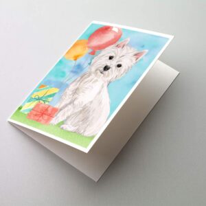 caroline's treasures ck3228gca7p happy birthday westie greeting cards and envelopes pack of 8 blank cards with envelopes whimsical a7 size 5x7 blank note cards