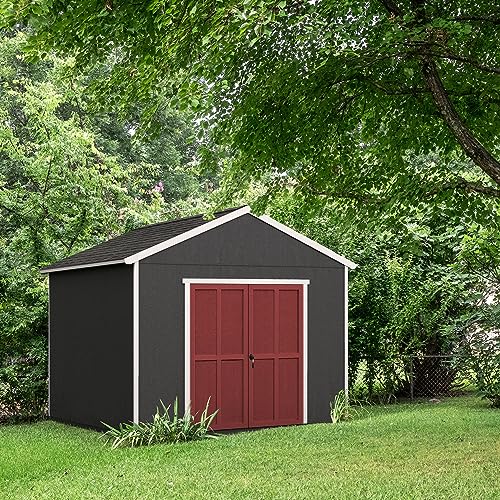 Handy Home Products Rookwood 10x12 Do-It-Yourself Wooden Storage Shed with Floor Brown