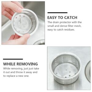 Cabilock Fine Mesh Strainer Bags 200pcs Sink Filter Bag Elastic White The Bath Kitchen Mesh Bag