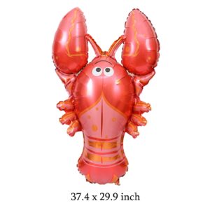 Wdecorm 4Pcs Lobster Balloons Giant Lobster Foil Balloons for Birthday Baby Shower Bridal Shower Bachelorette Party Nautical Summer Seafood Lobster Themed Party Decorations Supplies, X-Large, Red