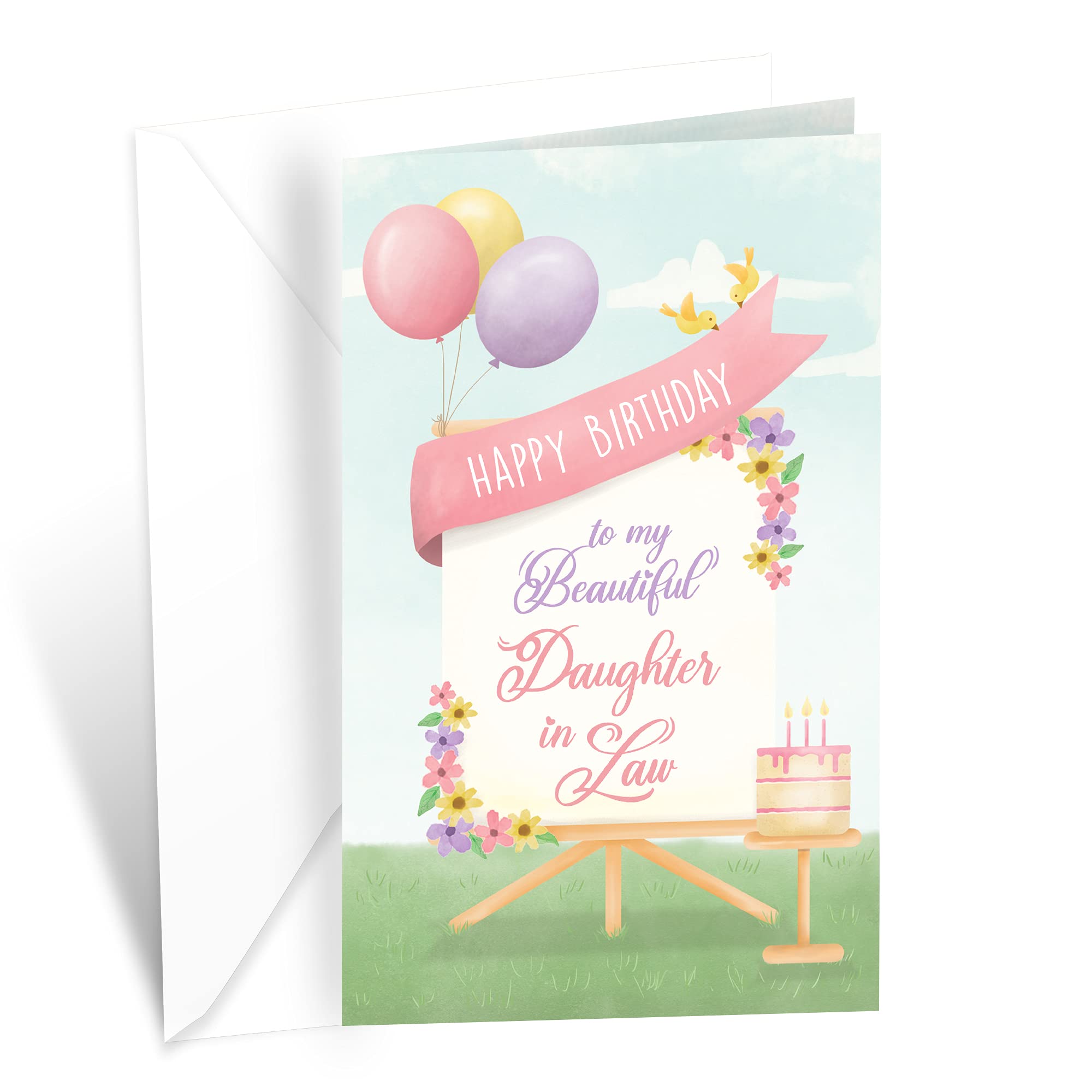 Prime Greetings Happy Birthday Card For Daughter-In-Law, Made in America, Eco-Friendly, Thick Card Stock with Premium Envelope 5in x 7.75in, Packaged in Protective Mailer