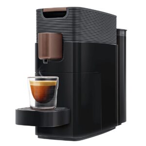 k-fee® one single serve pods coffee, espresso, milk machine (black/copper) | mill coffee and starbucks® verismo* compatible