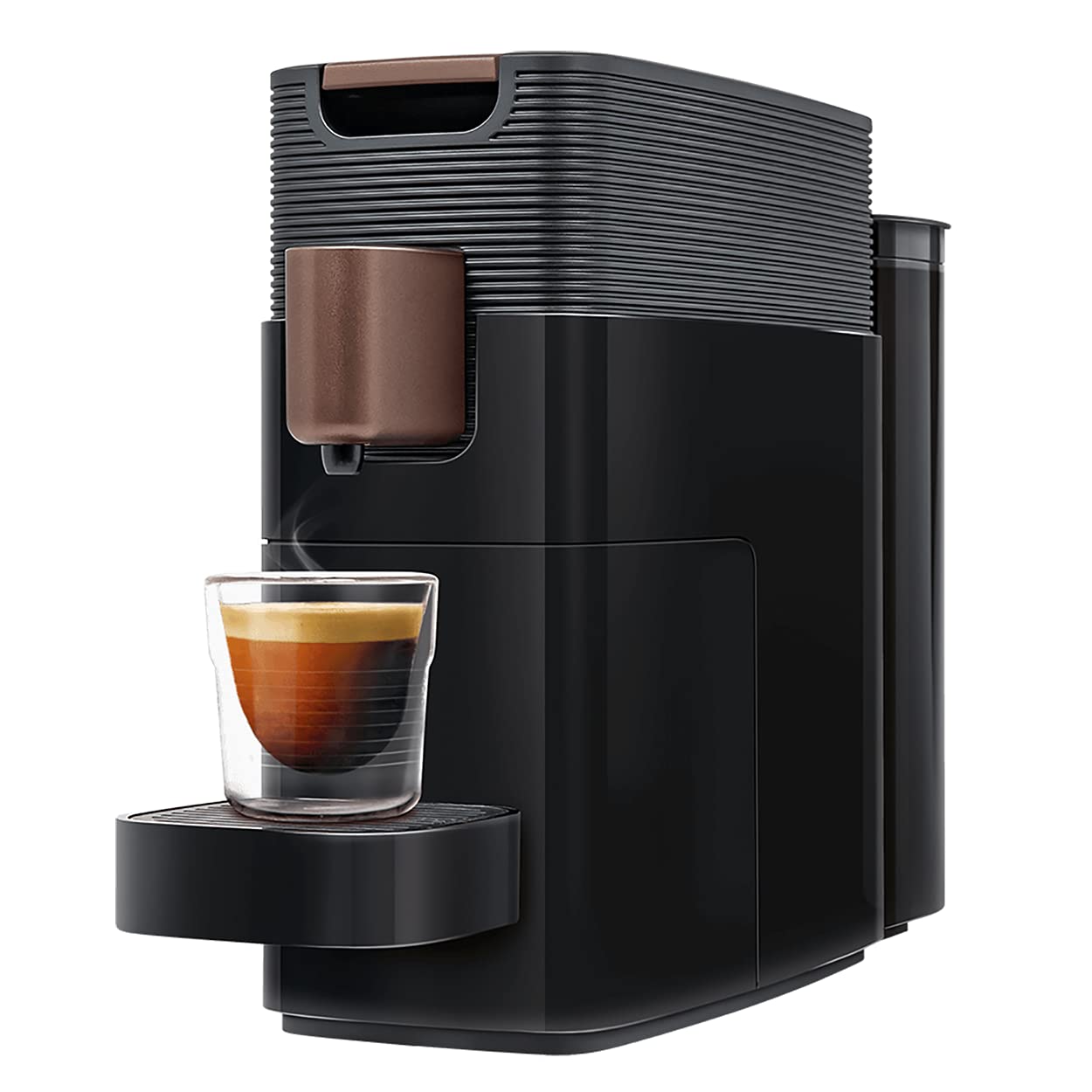 K-FEE® ONE Single Serve Pods Coffee, Espresso, Milk Machine (Black/Copper) | Mill Coffee and Starbucks® Verismo* Compatible