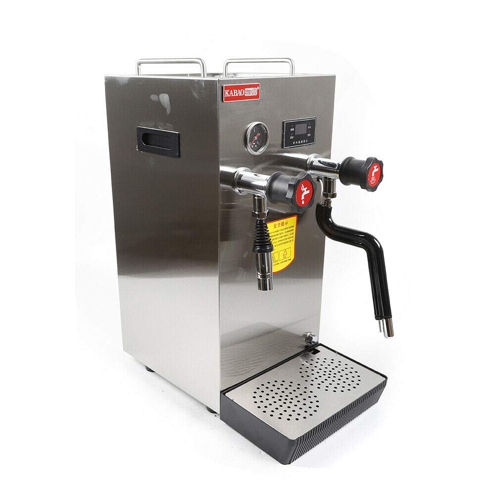 YIYIBYUS Espresso Machine, 110V 8L Commercial Espresso Coffee Milk Foam Maker Stainless Steel Electric Fast Heating Steam Water Boiling Machine with LED Display for Tea Cappuccino Latte Mocha