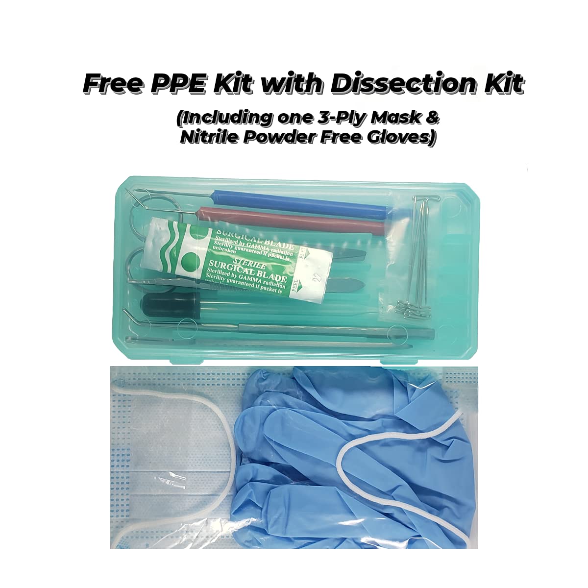 DR Instruments Precision Plus Dissection Kit - 24-Piece Biology Kit - 9 Stainless Steel Instruments - Extra Blades & T-Pins - Biology Students & Faculty – Assorted Color Cases