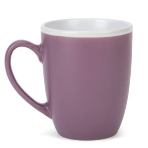 Elanze Designs Solid Color Purple White Interior 16 ounce Matte Ceramic Mugs Matching Set of 4