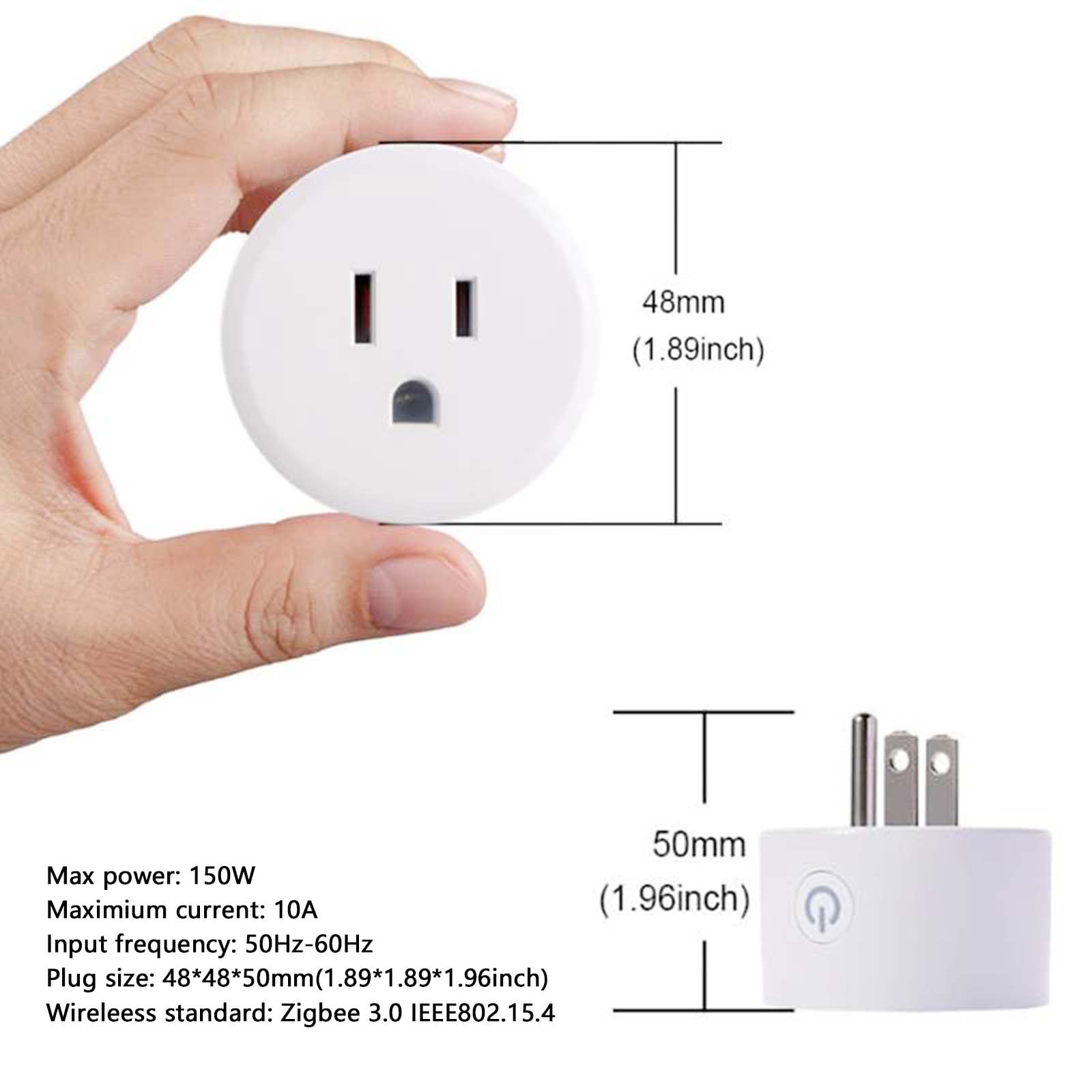 Wishiot 2pcs Zigbee Smart Plug Remote Control Outlet Adapter Switch Compatible with Alexa, Echo (4th gen) Echo Plus (2nd) Google Home, SmartThings Hub, eWeLink, Voice Pairing, Hub Required