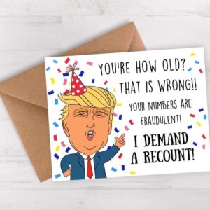 BALOR Trump Birthday Card Bday Card Card For Her Card For Him Birthday Trendy Card Gift Funny Card Recount 4.25 x 5.5 Folded Cardstock Greeting Card