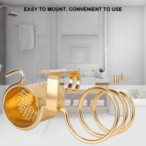 Gold Blow Dryer Holder Wall Mount, wall mount hair dryers, Hair Dryer Rack, Punching Bathroom Hair Dryer Holder Stand Wall Mounted Organizer Multipurpose Rack, Space Aluminum (Matte-c8)