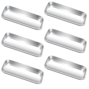 yzurbu 6pcs metal tray, stainless steel small tray for tattoo, resin, bathroom, lab instrument supplies