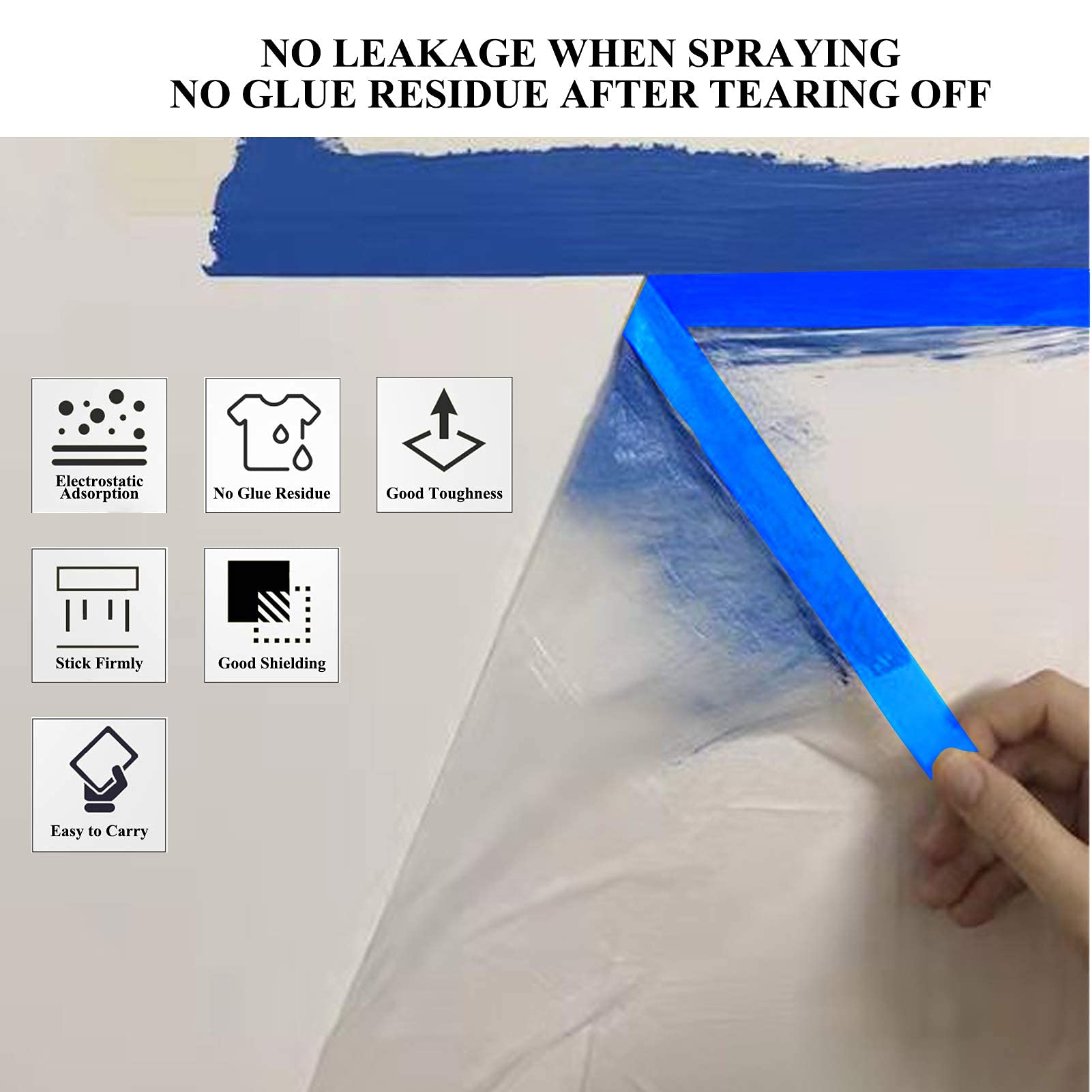 VECOPE 3-Piece Set,Pre- Masking Film Protection Covering Cloth Tape | for Automotive Covering Painting Paint Masking (5-Feet X 65-Feet)