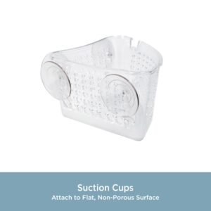 Kenney Suction Cup Corner Basket Shower Caddy, Clear