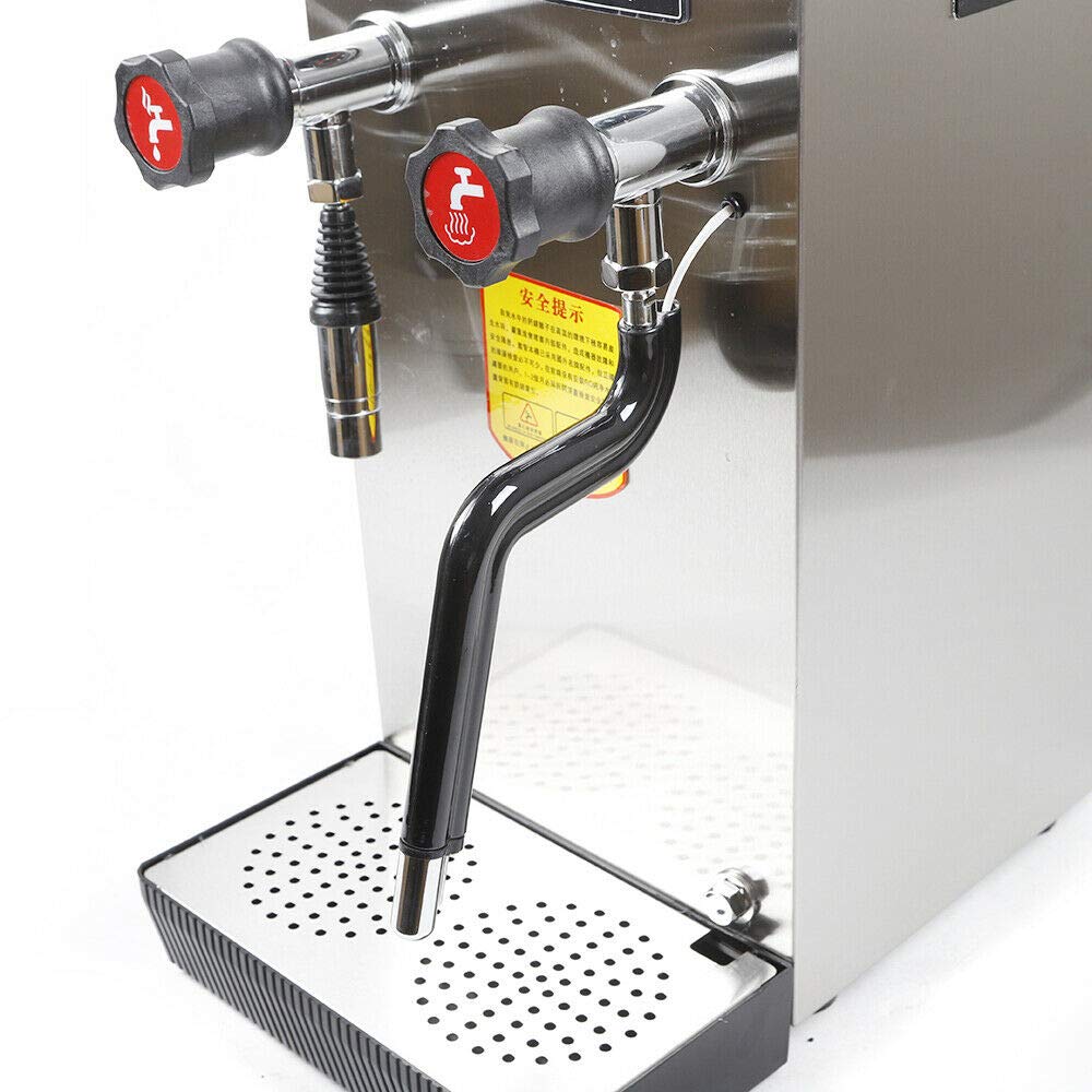 YIYIBYUS Espresso Machine, 110V 8L Commercial Espresso Coffee Milk Foam Maker Stainless Steel Electric Fast Heating Steam Water Boiling Machine with LED Display for Tea Cappuccino Latte Mocha