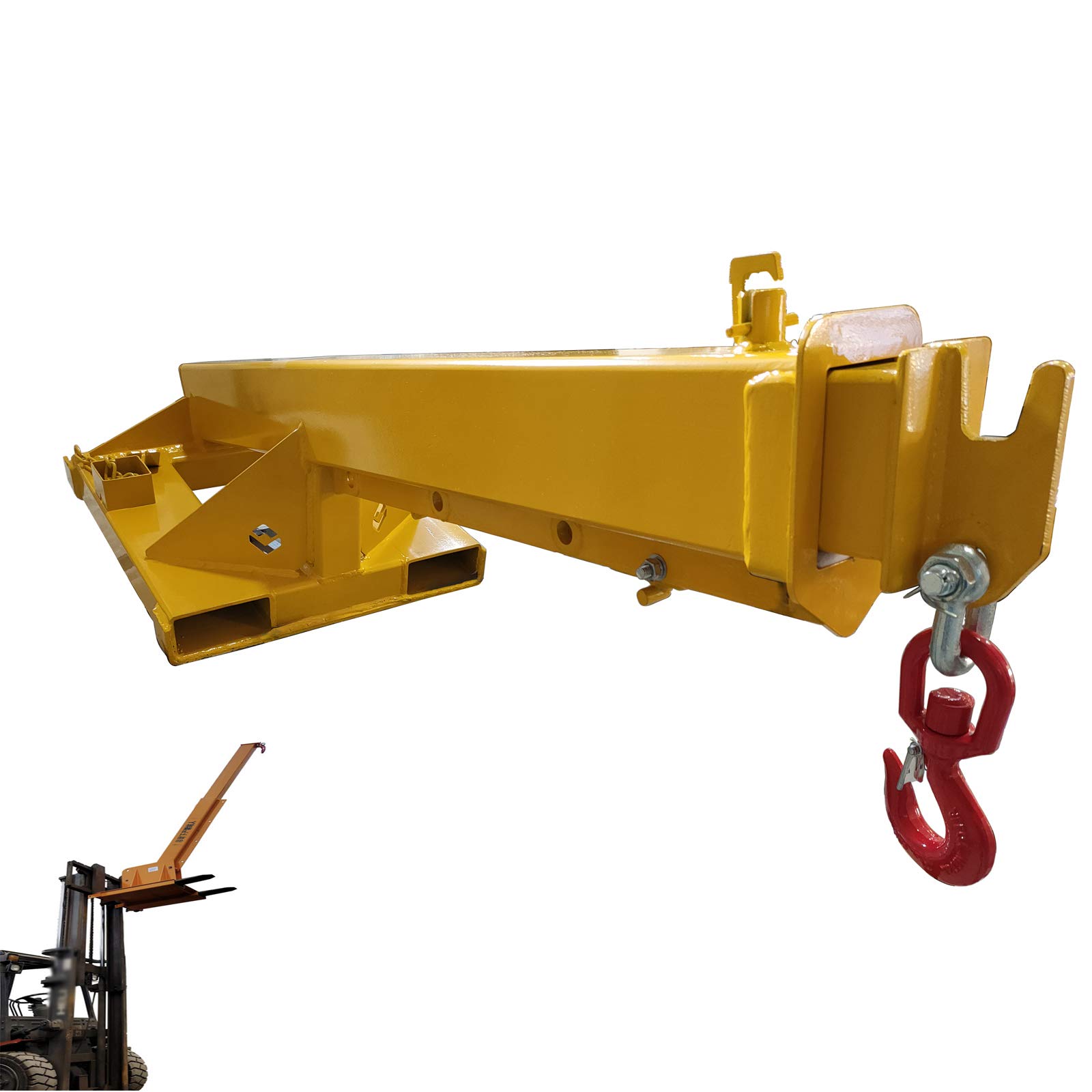 INTSUPERMAI Forklift Mobile Crane Adjustable Forklift Crane Attachment with Truss Hoist Jib Boom Hook for Extension Attachment Equipment 2 Ton / 4400 LB