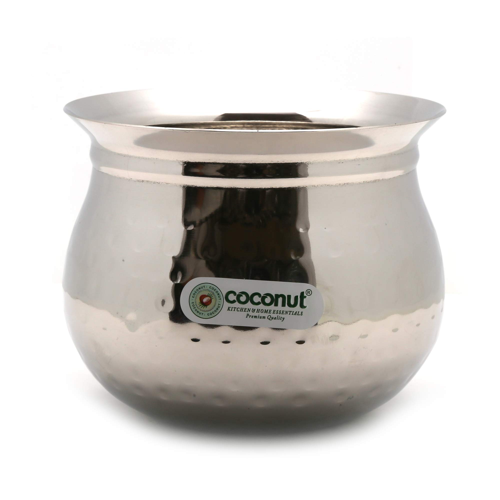 Coconut Stainless Steel - Cookware/Oreo Hammered Handi -1 Unit - Capacity - 1850 ML