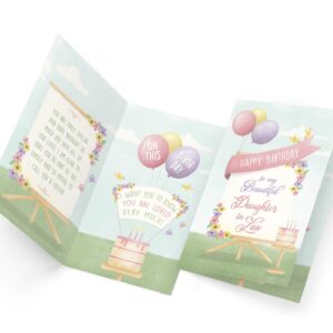 Prime Greetings Happy Birthday Card For Daughter-In-Law, Made in America, Eco-Friendly, Thick Card Stock with Premium Envelope 5in x 7.75in, Packaged in Protective Mailer