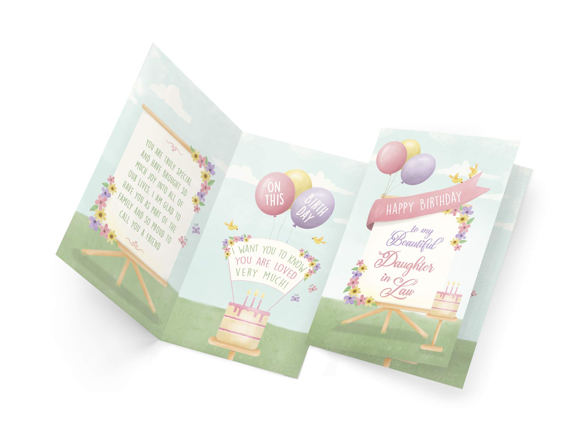 Prime Greetings Happy Birthday Card For Daughter-In-Law, Made in America, Eco-Friendly, Thick Card Stock with Premium Envelope 5in x 7.75in, Packaged in Protective Mailer