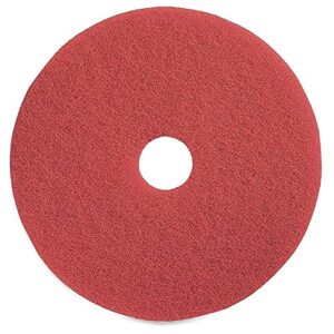 red floor machine pads, thick floor cleaning & buffing pads for low-speed 175-350 rpm buffer/polisher/scrubbers (16 inch)