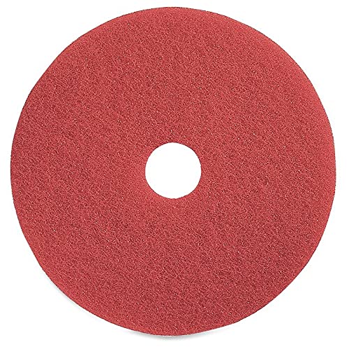 Red Floor Machine Pads, Thick Floor Cleaning & Buffing Pads for Low-Speed 175-350 RPM Buffer/Polisher/Scrubbers (16 Inch)