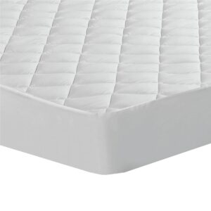 all-in-one water-resistant all-season cooling and warming reversible fitted mattress pad, full,white