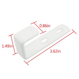 ZZHXSM 2 PCS White Bed Ladder Hooks Utility Hooks Bunk J Hooks Metal PVC Coated Hooks with 4 Mounting Screws for Bed Decoration Tool, 92mm