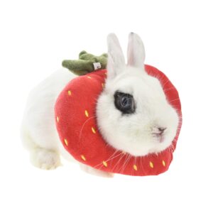 fladorepet rabbit protection cone for after surgery, elizabeth neck recovery collar for small animals,bunny toast avocado costume (small (pack of 1), strawberry)