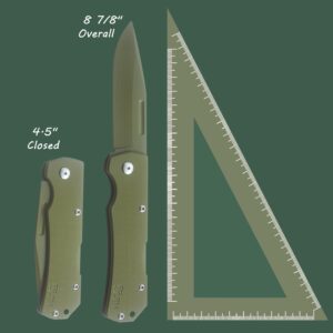 JIN Alpha G10 Kids Friendly Knife Toy Knives Fake DIY Knife Kit Dull Blade Safety Knife for Child, OD Green G10 Blade & Handle