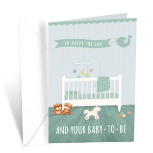 prime greetings congratulations baby shower card for boy or girl, new baby card, welcome baby card