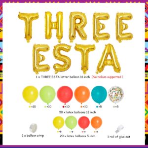 Fangleland Mexican Fiesta 3rd Birthday Decorations Three Esta Balloon Garland Kit for Taco 3rd Birthday Cinco De Mayo Cactus Theme Party Supplies