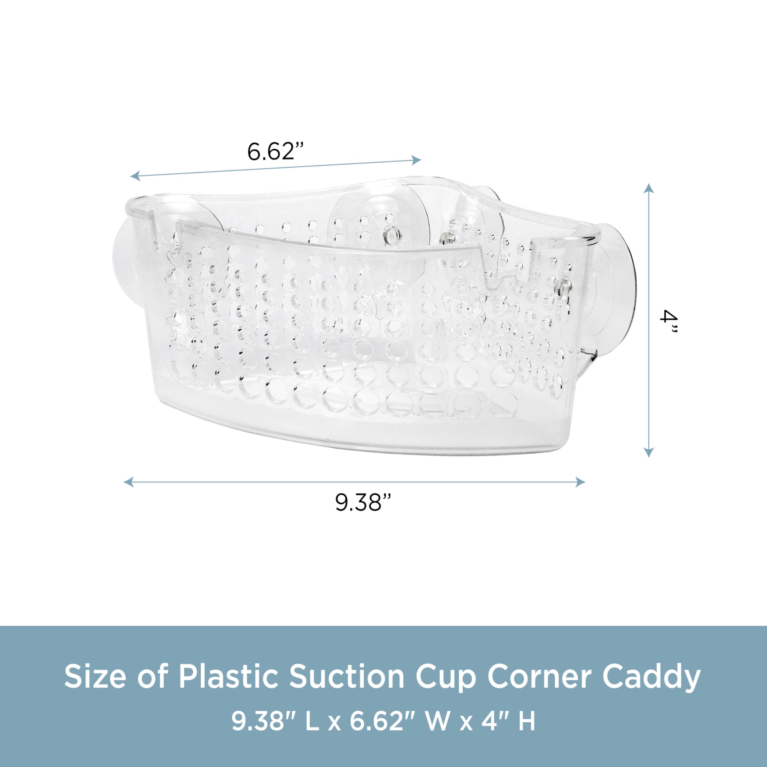 Kenney Suction Cup Corner Basket Shower Caddy, Clear