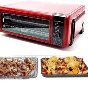 Ninja SP101 Foodi 8-in-1 Air Fry Large Toaster Oven Flip-Away for Storage Dehydrate Keep Warm 1800w XL Capacity (Renewed) RED