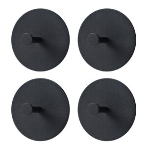 4 pcs black towel adhesive hooks for tile wall stainless steel wall hangers of heavy duty shower stick on hooks for coat,hat,key wall sticky hooks adhesive shower hooks kitchen bathroom no drill hook