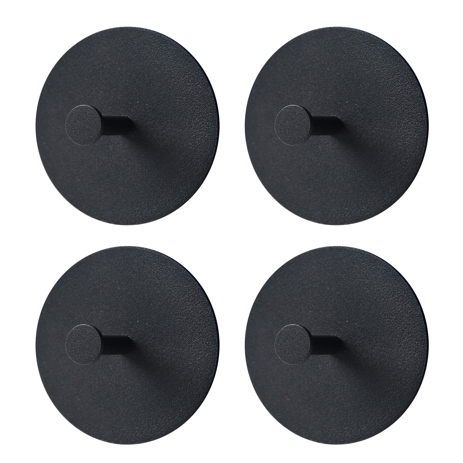 4 Pcs Black Towel Adhesive Hooks for Tile Wall Stainless Steel Wall Hangers of Heavy Duty Shower Stick on Hooks for Coat,Hat,Key Wall Sticky Hooks Adhesive Shower Hooks Kitchen Bathroom No Drill Hook