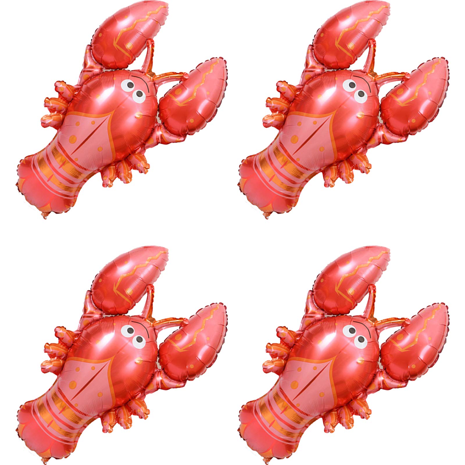 Wdecorm 4Pcs Lobster Balloons Giant Lobster Foil Balloons for Birthday Baby Shower Bridal Shower Bachelorette Party Nautical Summer Seafood Lobster Themed Party Decorations Supplies, X-Large, Red