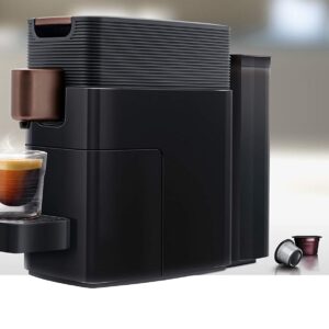 K-FEE® ONE Single Serve Pods Coffee, Espresso, Milk Machine (Black/Copper) | Mill Coffee and Starbucks® Verismo* Compatible