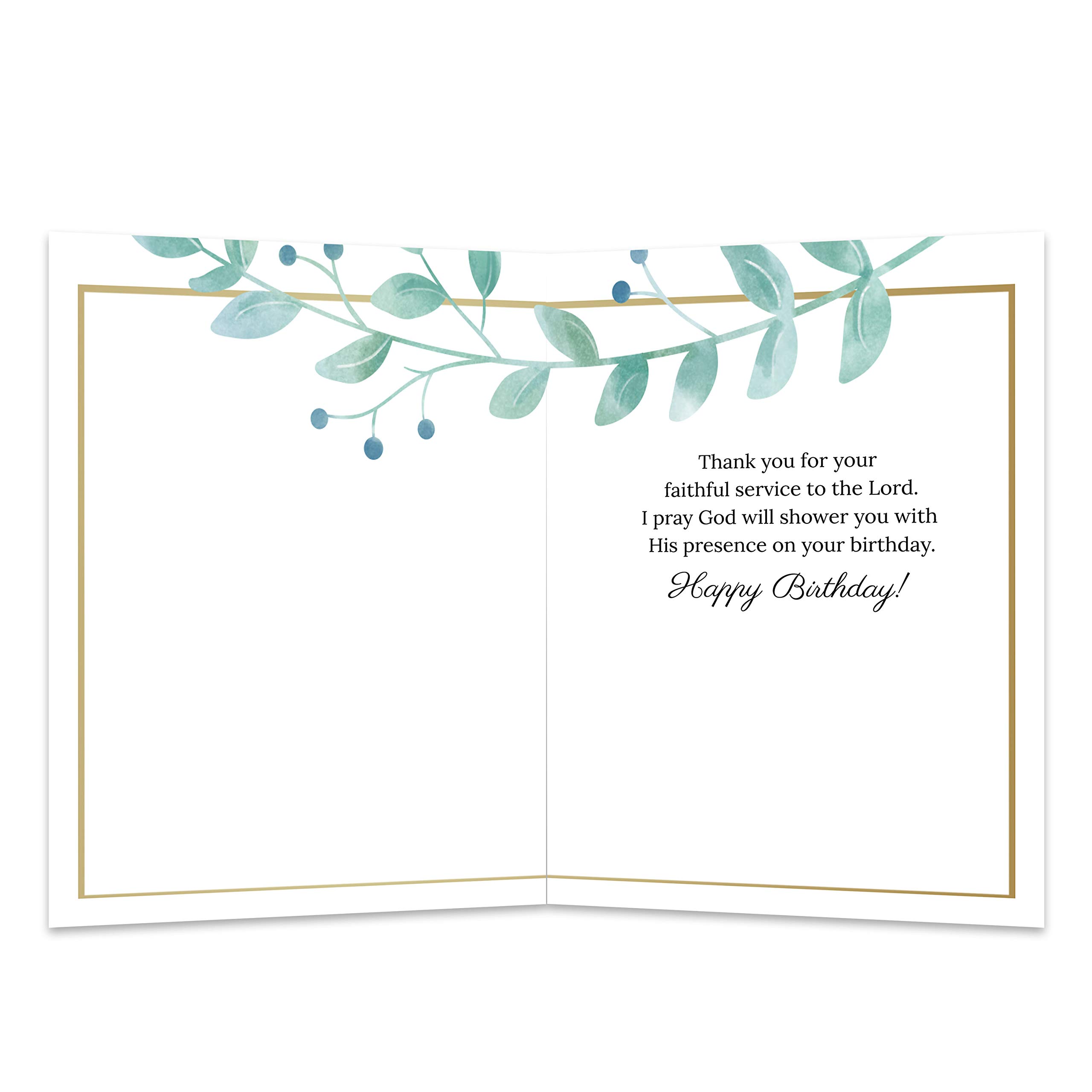 Pastor Birthday Card for Pastor 5x7Inch Card Christian Birthday Card (Single Card)