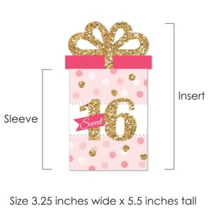 Big Dot of Happiness Sweet 16-16th Birthday Party Money and Gift Card Sleeves - Nifty Gifty Card Holders - Set of 8