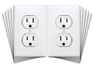 pretend electrical outlet sticker, hilariously funny joke power outlet decals, wall outlet decal gag is great for office prank, includes 10 plug in socket stickers