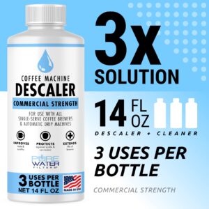 Descaler & Cleaner (12 Uses) - MADE IN USA - Descaling Solution for Keurig Brewers, Nespresso, Delonghi, Breville & All Coffee Makers & Espresso Machines